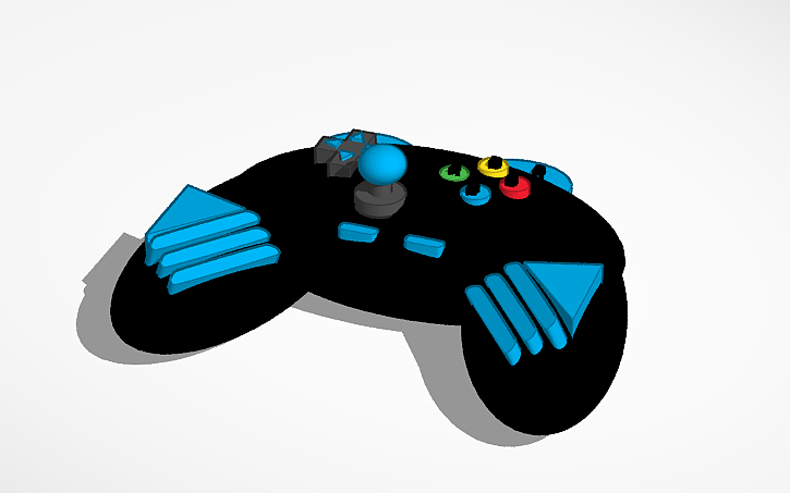 3D design Game Controller(black and blue) - Tinkercad