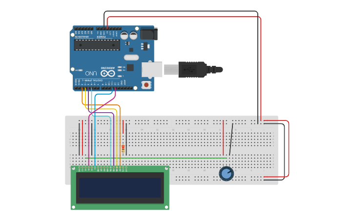 Circuit design LCD Display - Tinkercad