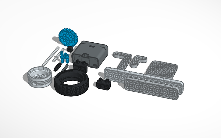 3D design VEX IQ Drivetrain Base Parts - Tinkercad
