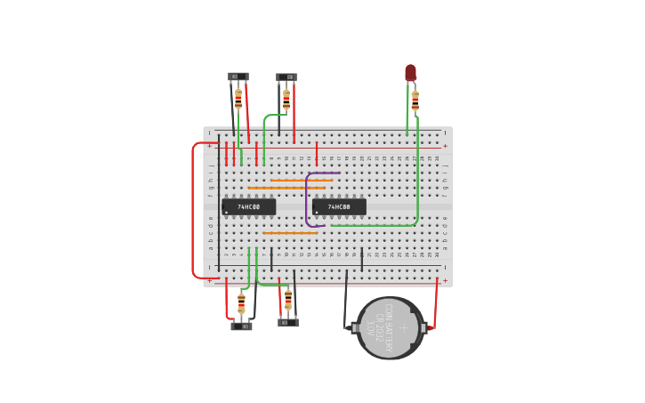 Circuit design NAND3 - Tinkercad