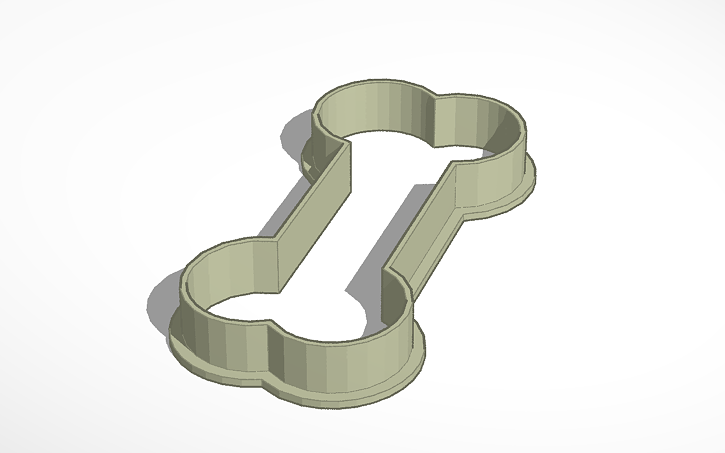 3D design Dog bone cookie cutter - Tinkercad