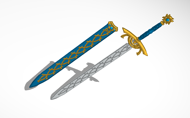 3D design Fantasy Sword & Scabbard - Blood Covenant - Tinkercad