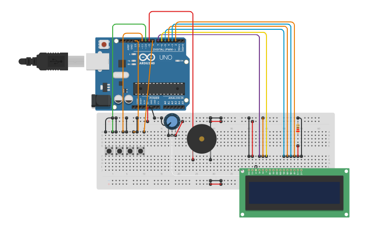 Circuit design Digital Alarm clock - Tinkercad