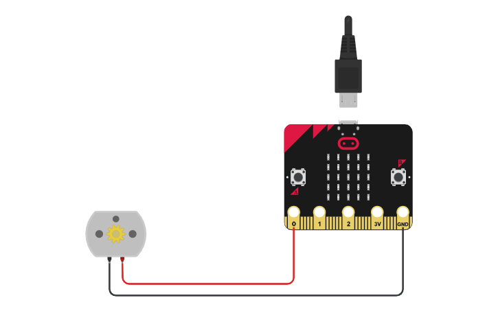 Circuit design Design a microbit DC motor fan - Tinkercad