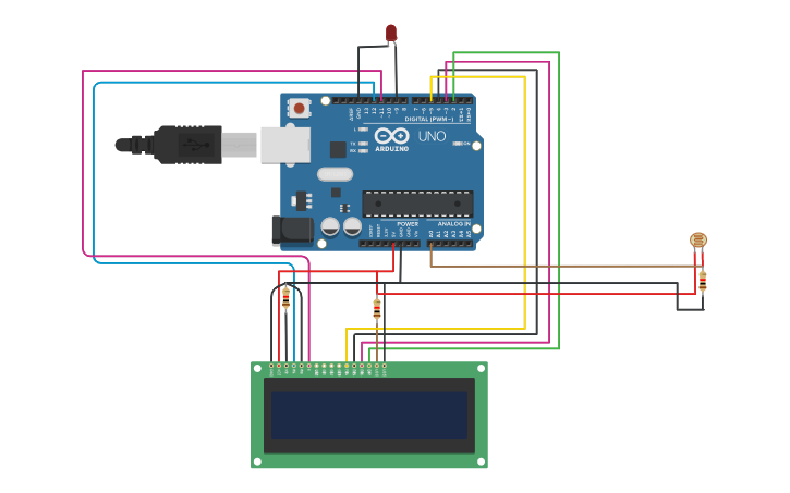 Circuit design Light-Dark Sensor - Tinkercad