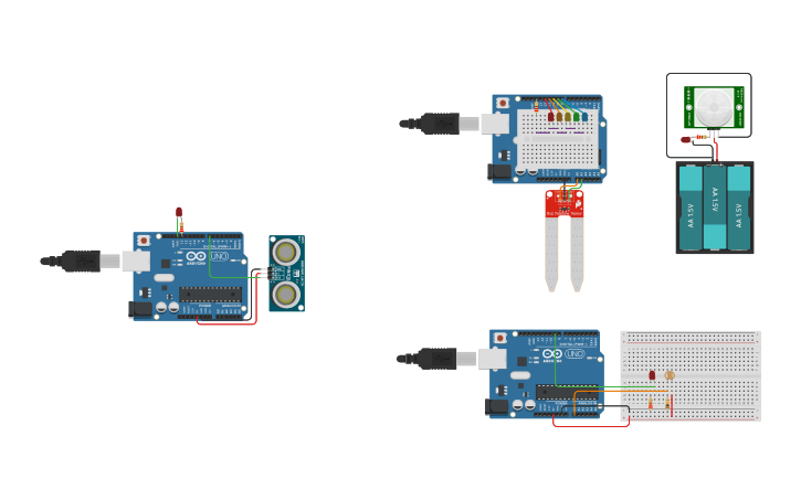 Circuit design Copy of Sensors Challenge - Tinkercad