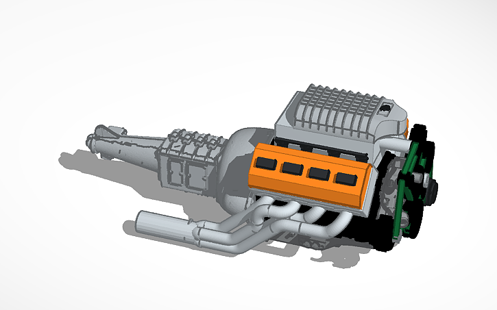 3D design hellcat engine (remodeling) - Tinkercad