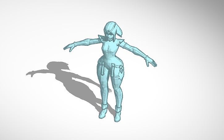 3D design #146- Kadın Savaşçı Anime Figür - Tinkercad