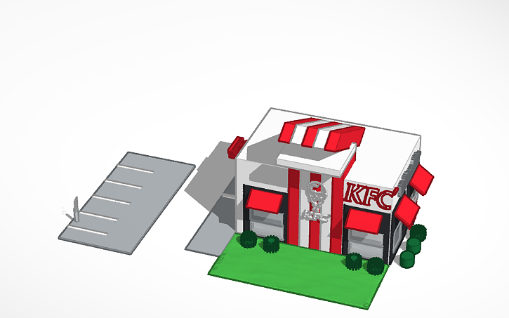 3D design Brown, KFC Building - Tinkercad