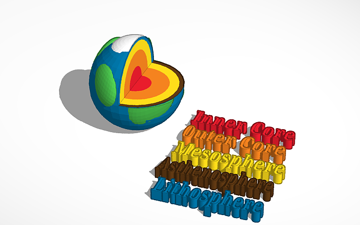 3D design Layers of the Earth - Tinkercad