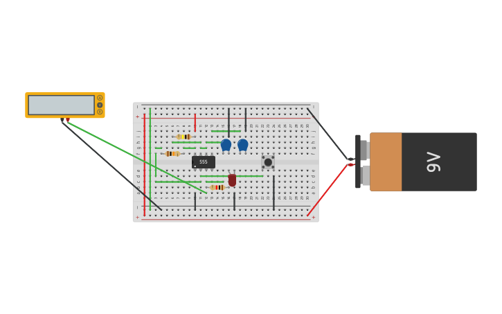 Circuit design NE555 Mono - Tinkercad