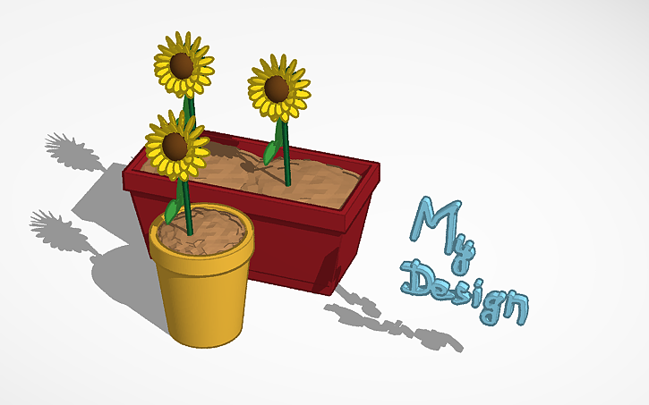 3D design Copy of Flowers Challenge - Flower Pot - Tinkercad