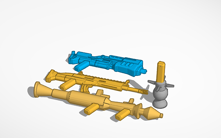 3D design Fortnite Weapons Pack - Tinkercad