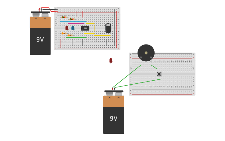 Circuit design Police LED - Tinkercad