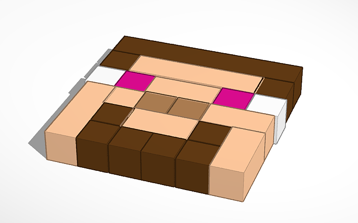 3D design Minecraft Steve´s Face - Tinkercad