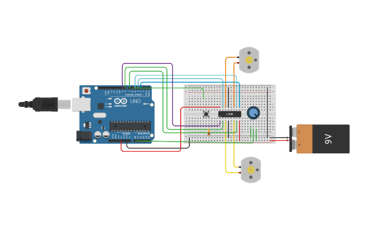 Circuit design DC Motor Arduino - Tinkercad