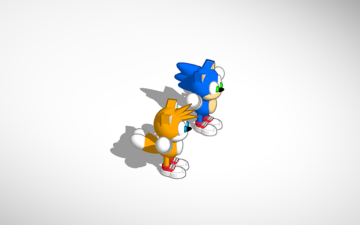 3D design tiny sonic and tails - Tinkercad