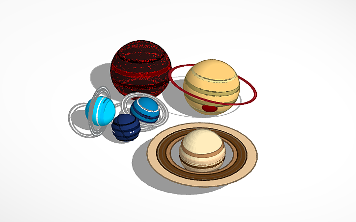 3D design All gas giants (with Tyche and Planet 9) - Tinkercad