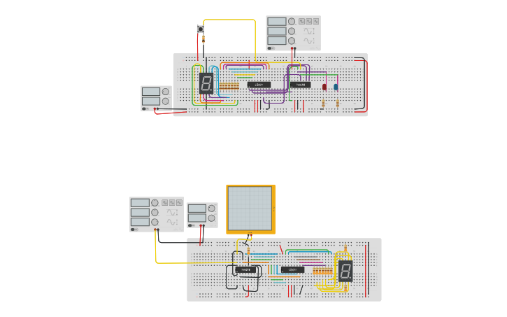 Circuit design Contadores ascendentes0-9 mariaalejandra - Tinkercad