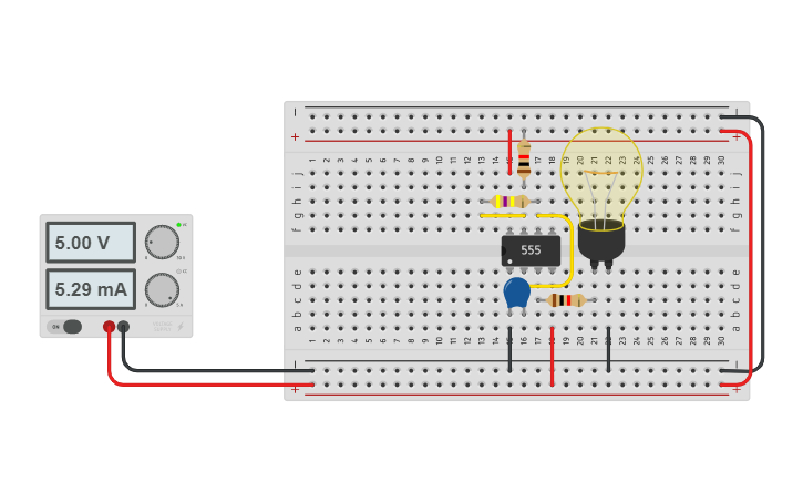 Circuit design 555 timer - Tinkercad