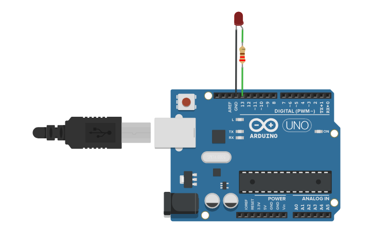 Circuit design Blink an LED With Arduino in Tinkercad - Tinkercad