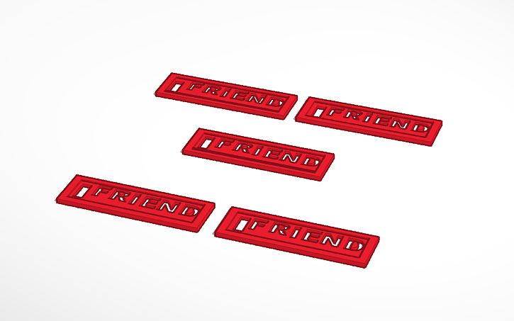 3D design friendship key decoration improved - Tinkercad