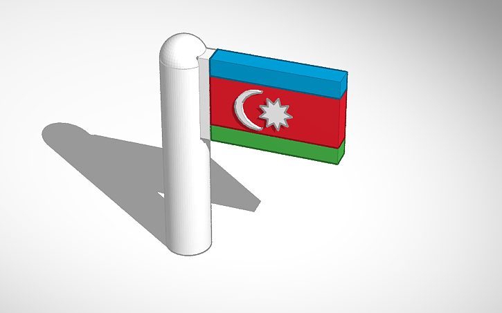 3D design Azerbaijan Flag(Azerbaycan Bayrağı) - Tinkercad