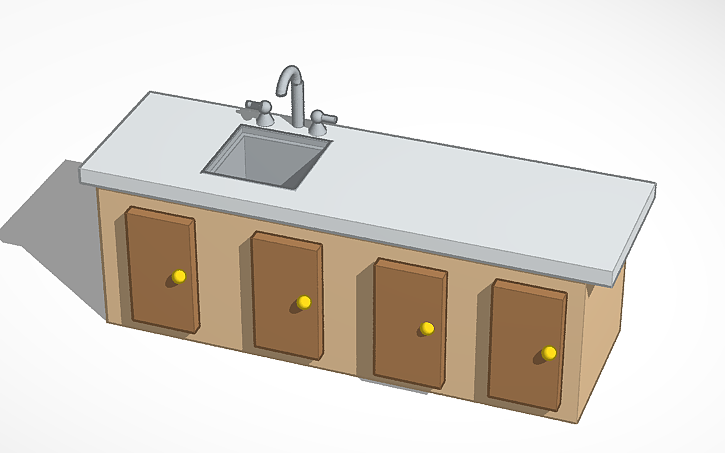 3D design Kitchen sink - Tinkercad