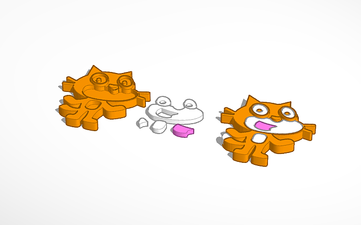 3D design SHARED Scratch Cat and Body with White and Pink Inserts ...