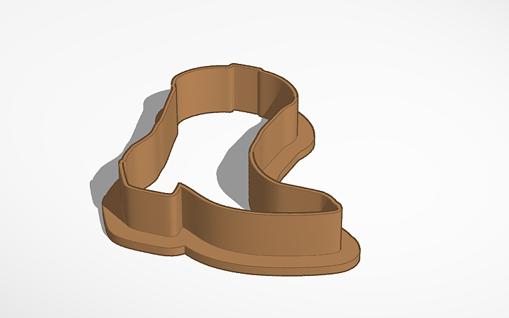 3D design Cowboy Boot Cookie Cutter - Tinkercad