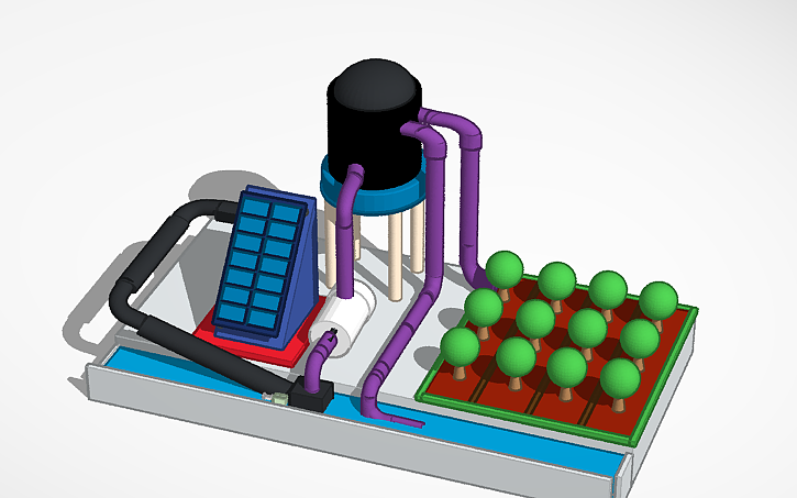 3D design penyiram tanaman otomatis - Tinkercad