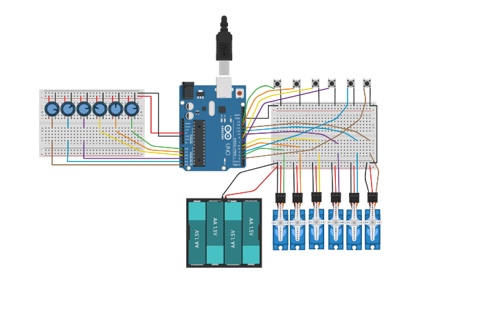 Circuit design Servo Tester 6 Channel Using Arduino - Tinkercad