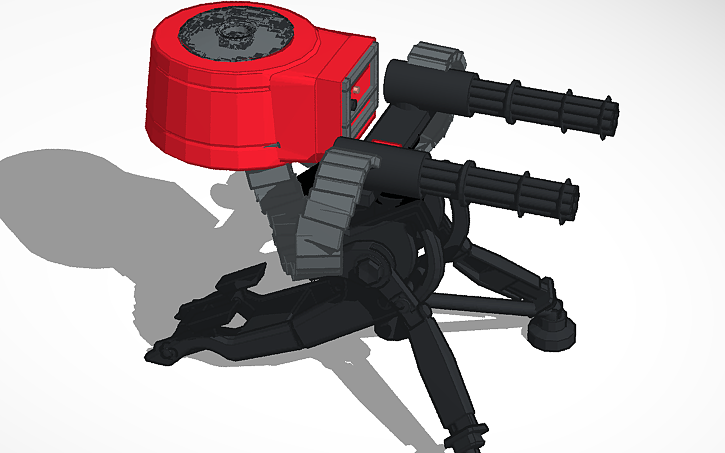 3D design tf2 lvl 2 sentry gun realistic - Tinkercad