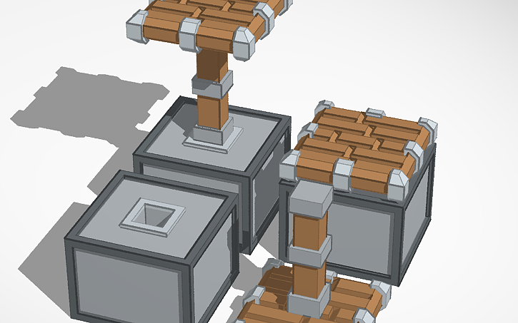 3D design Minecraft Piston - Tinkercad