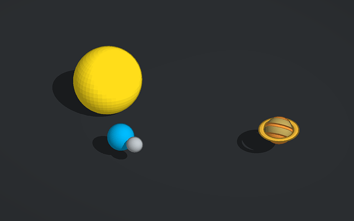 3D design planet orbits - Tinkercad