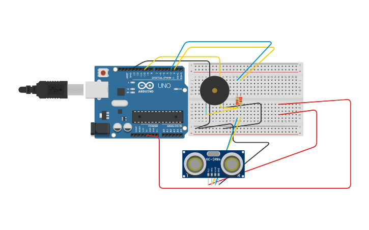 Circuit design Automatic Door Bell - Tinkercad
