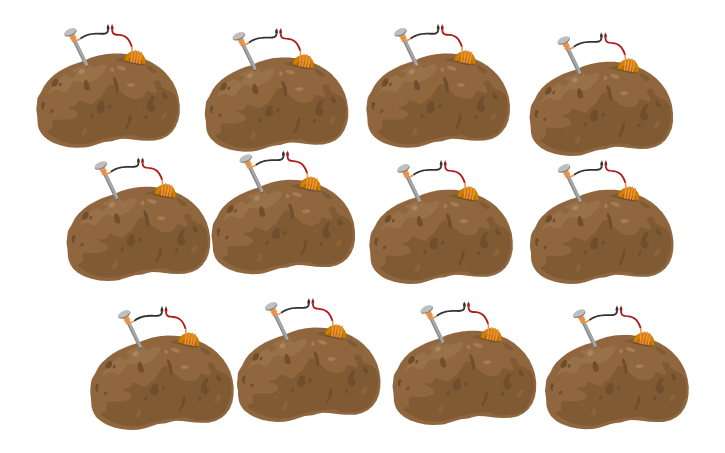 Circuit design potato potato more potato - Tinkercad