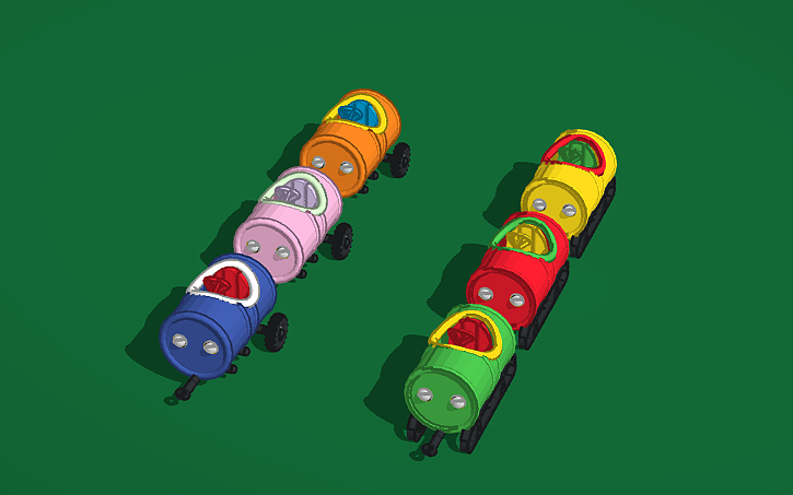 3D design Barrel Train - Tinkercad