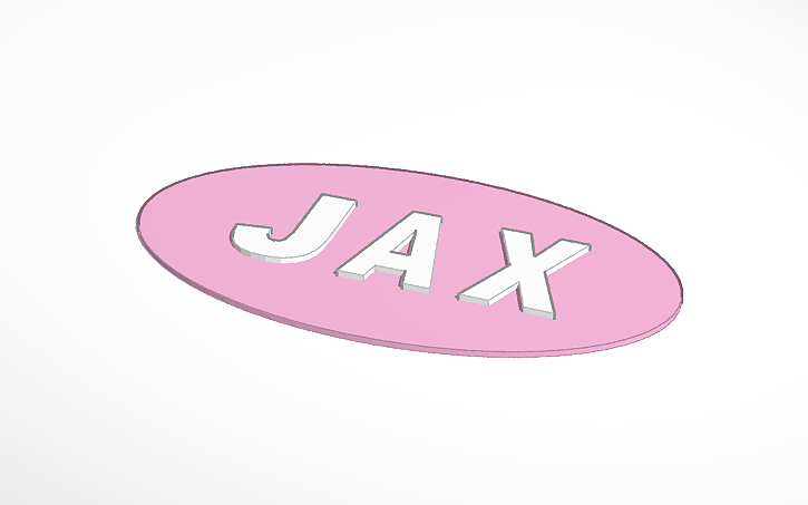 3D design Jax oval - Tinkercad