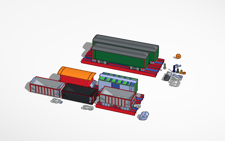 3D design Trackmaster/Tomy American Car Set (WIP) - Tinkercad