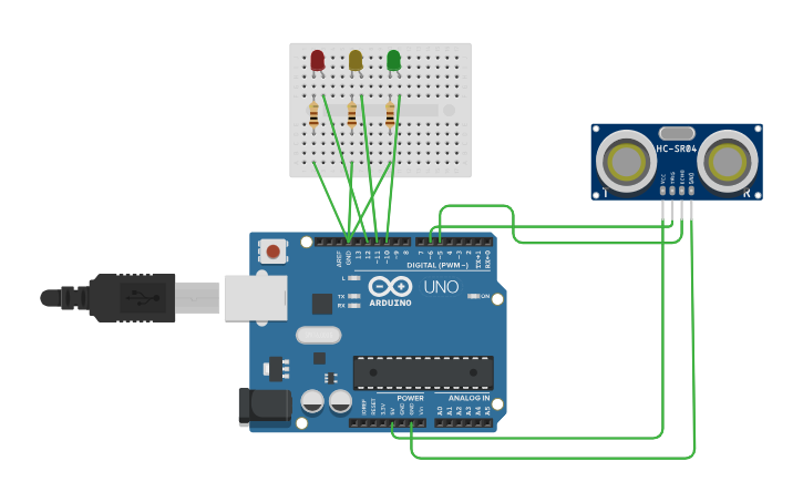Circuit design distance measurer - Tinkercad