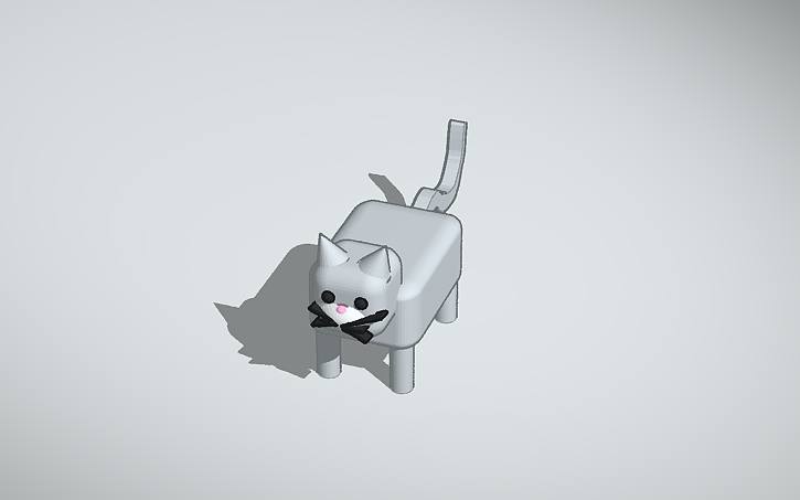 3D design Cute Gray Cat - Tinkercad
