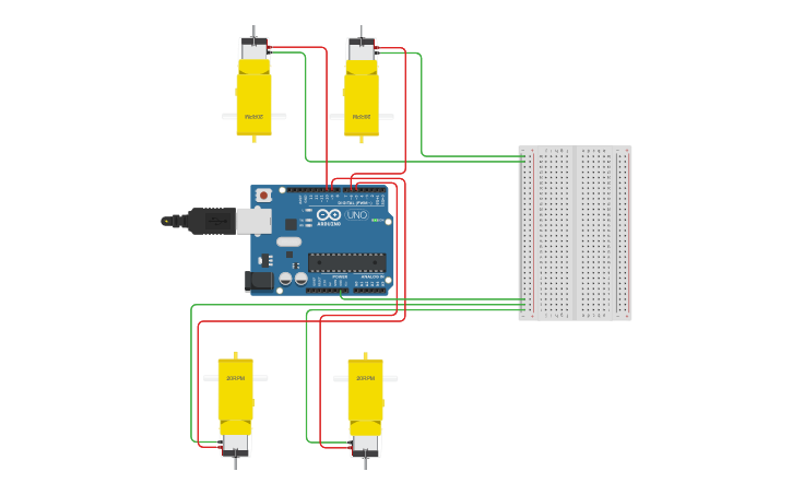 Circuit design Robot Car Drive Base - Tinkercad