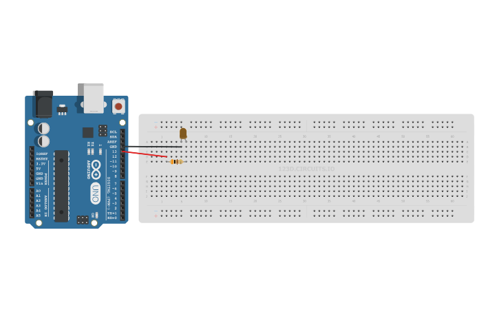 Circuit Design Led Arduino Blink Tinkercad