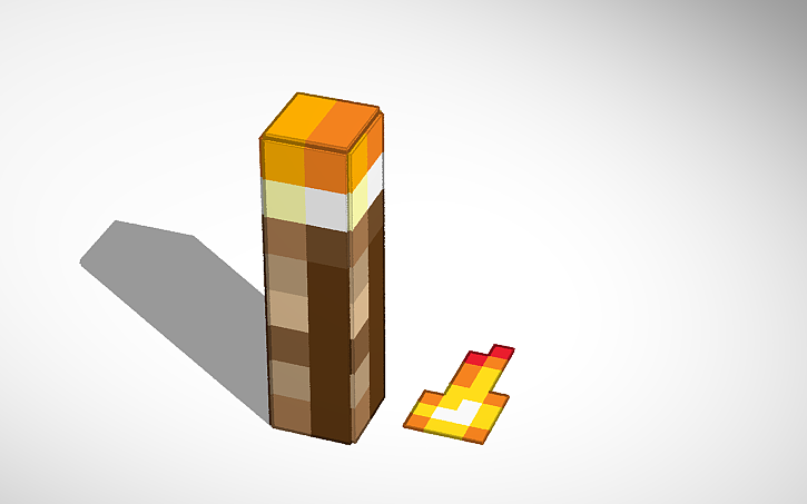 3D design Minecraft Torch / Meşale - Tinkercad