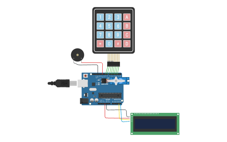 Circuit design Smart 🚪Door Lock 🔐 System Using Arduino - Tinkercad