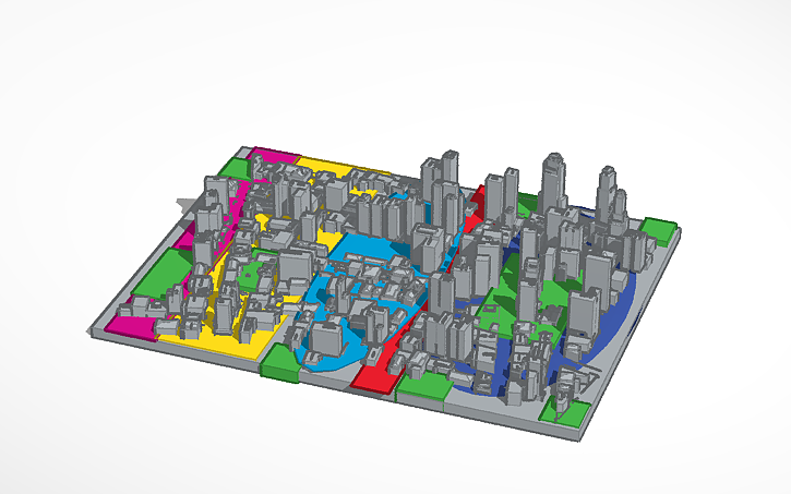 3D design urban city structure - Tinkercad