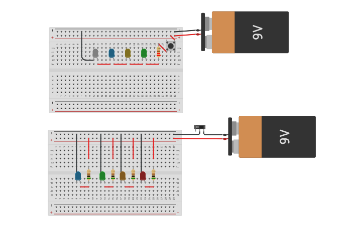 Circuit design Conectar LEDs en SERIE o PARALELO - Tinkercad