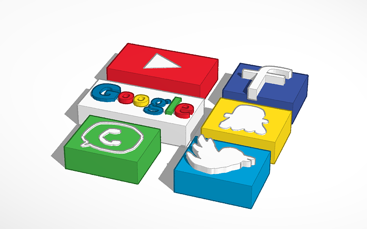 3D design Social Media logos - Tinkercad