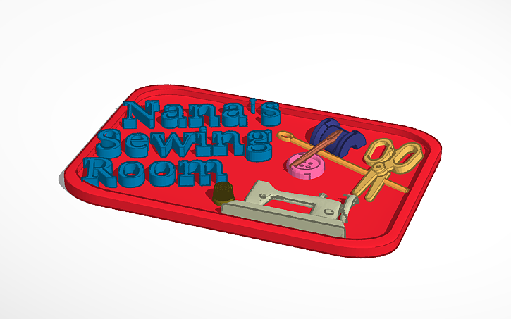 3D design Sewing Room Sign - Tinkercad